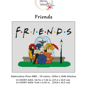 Friends Cross Stitch Pattern Funny TV Show Cross Stitch - Etsy Canada