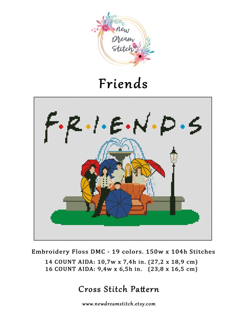 Friends Cross Stitch Pattern Funny TV Show Cross Stitch - Etsy Canada