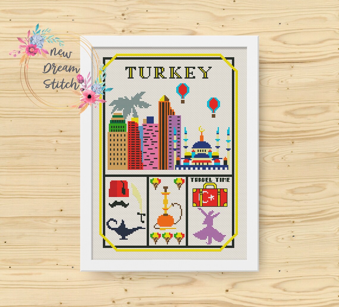 Turkey Cross Stitch Pattern Little City Cross Stitch Ankara | Etsy