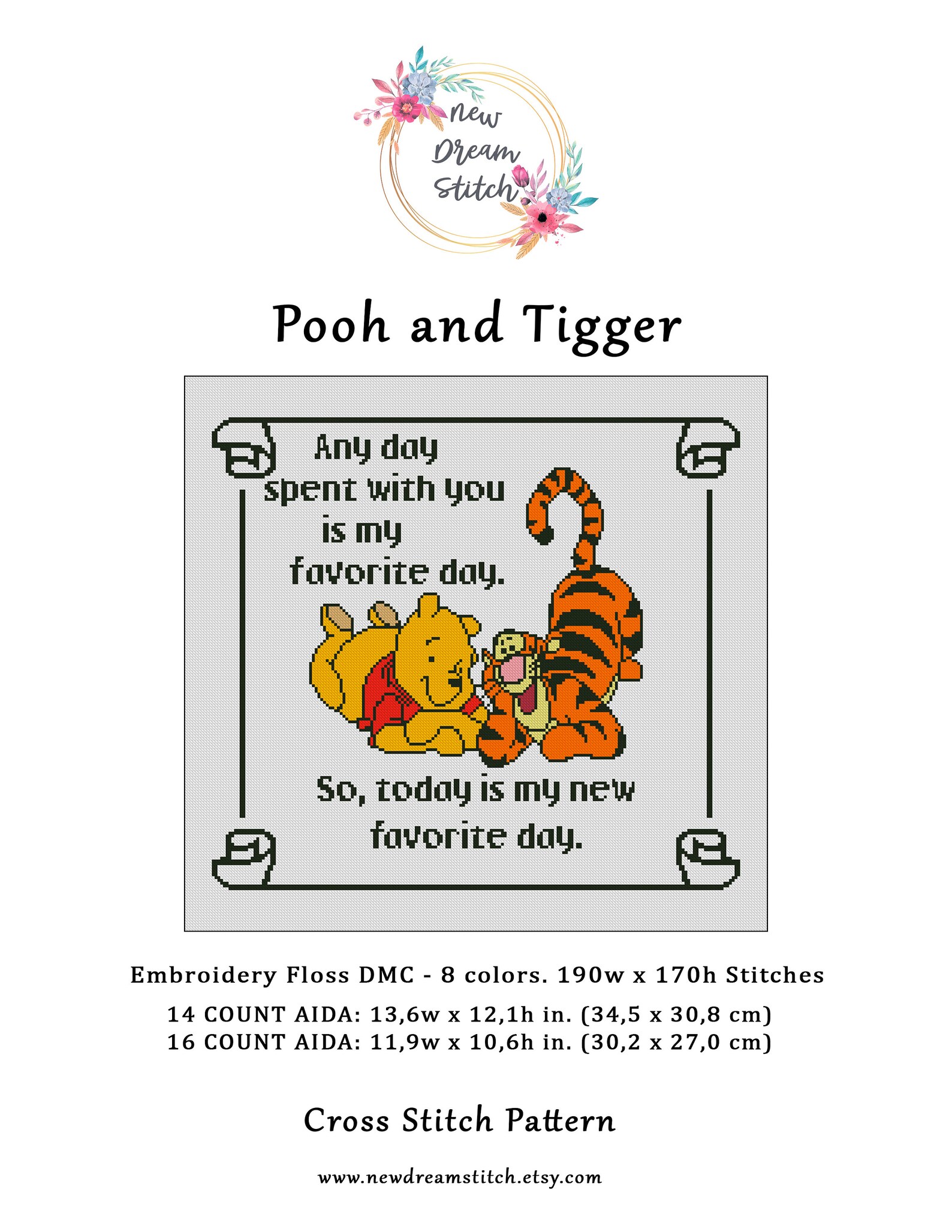 Bear and Tigger Cross Stitch Pattern Kids Room Decor Cross - Etsy