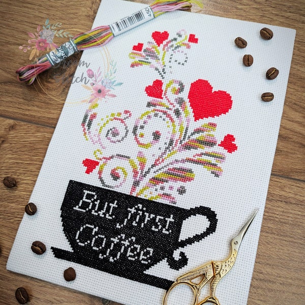 Coffee Cross Stitch - Etsy