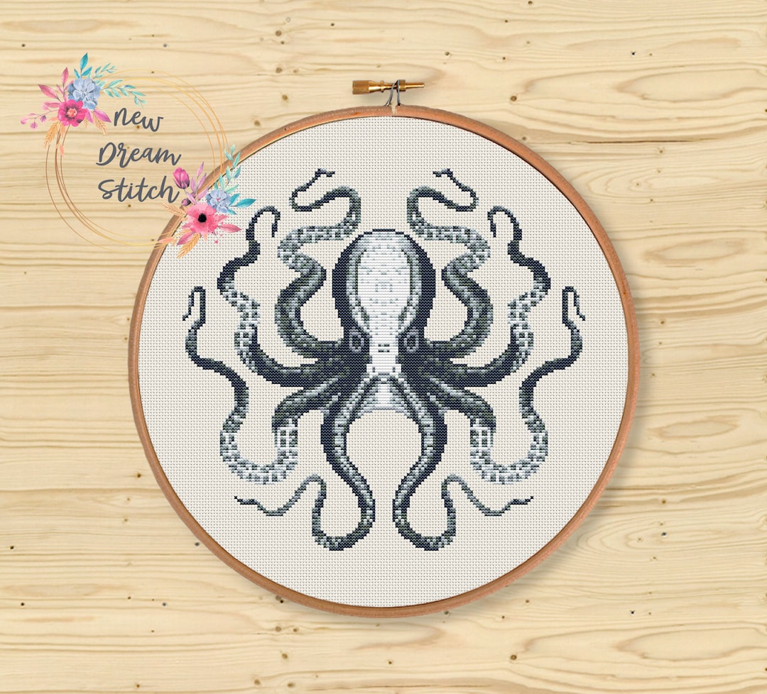 Octopus Cross Stitch Pattern, Sea Animals Cross Stitch Pattern, Ocean ...