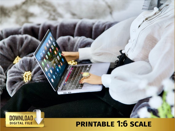 1:6 Scale LAPTOP Printable Miniature Computer Laptop Notebook - Etsy
