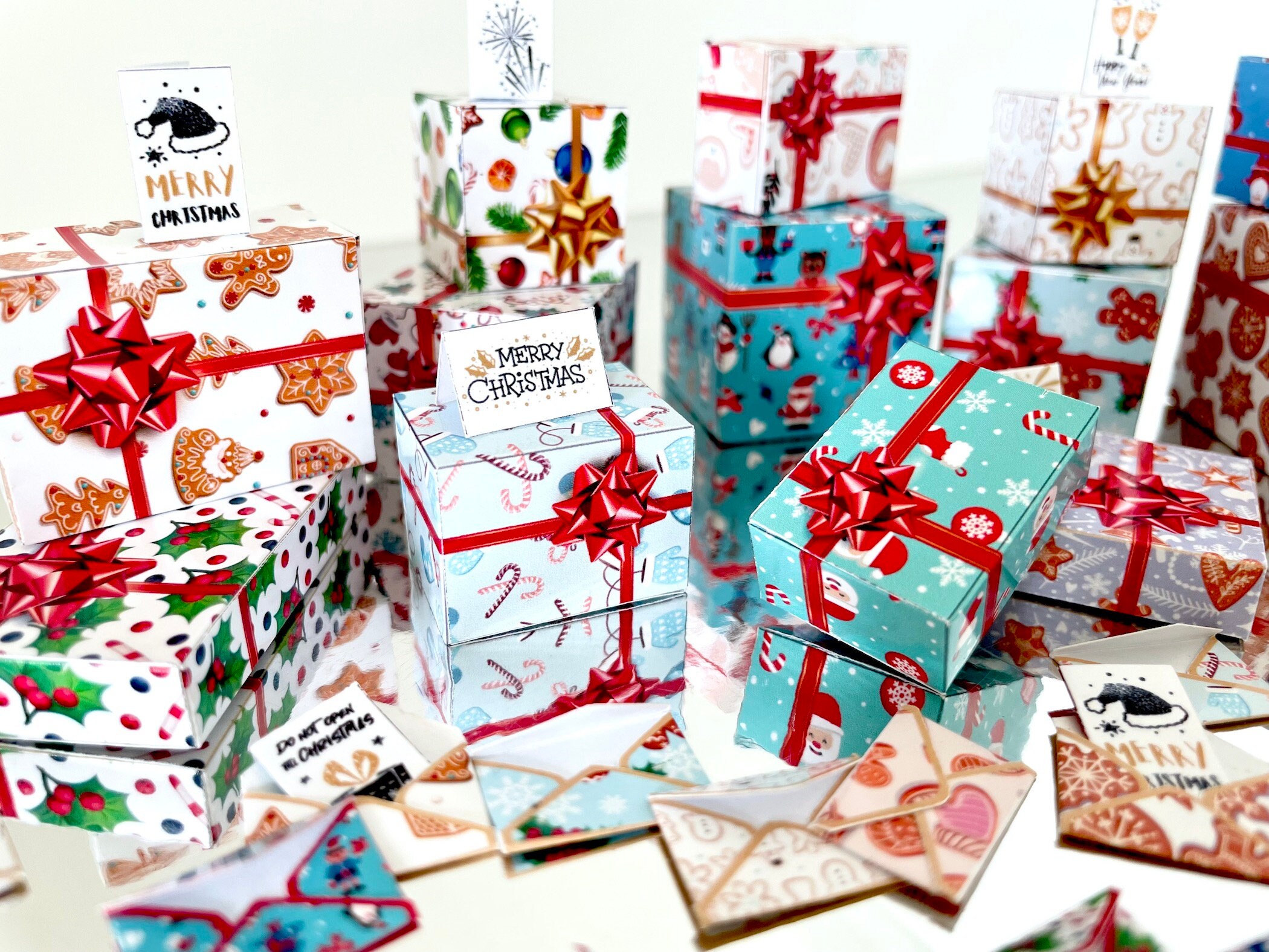 42 Miniature Christmas Gift Boxes Set 1:12 Downloadable | Etsy