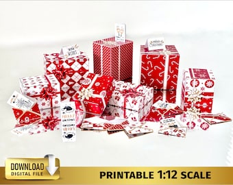 42 Miniature Christmas Gift Boxes Set 1:12 Downloadable | Etsy