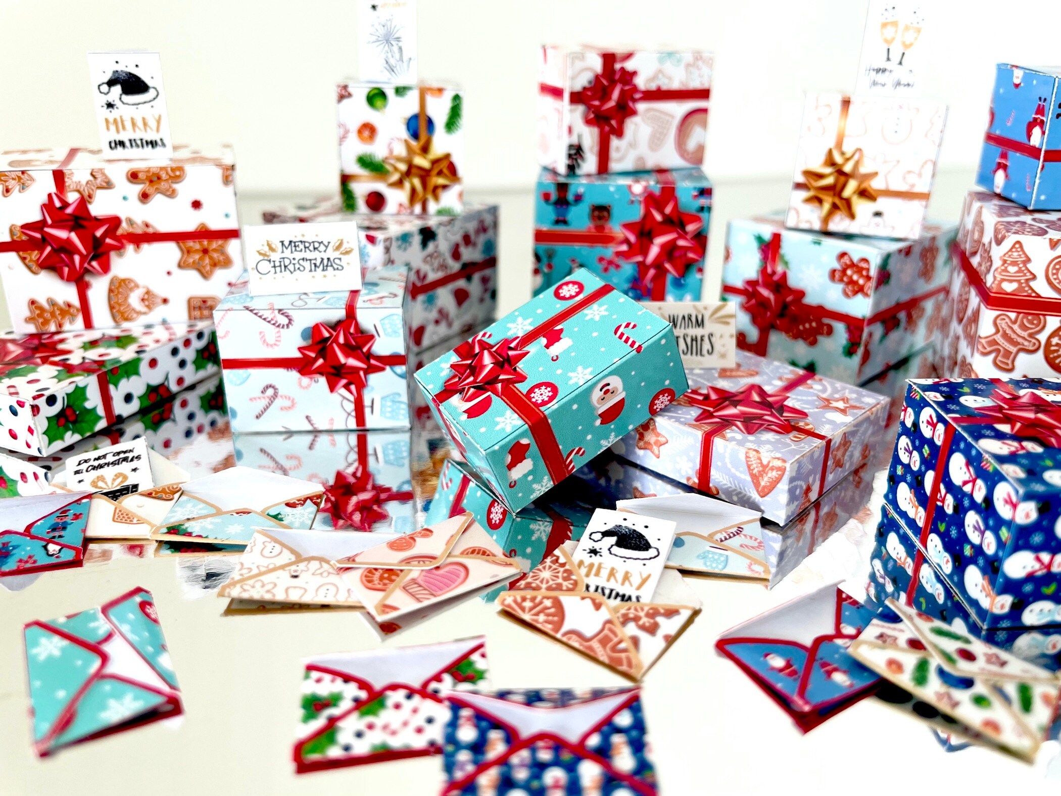 42 Miniature Christmas Gift Boxes Set 1:12 Downloadable | Etsy