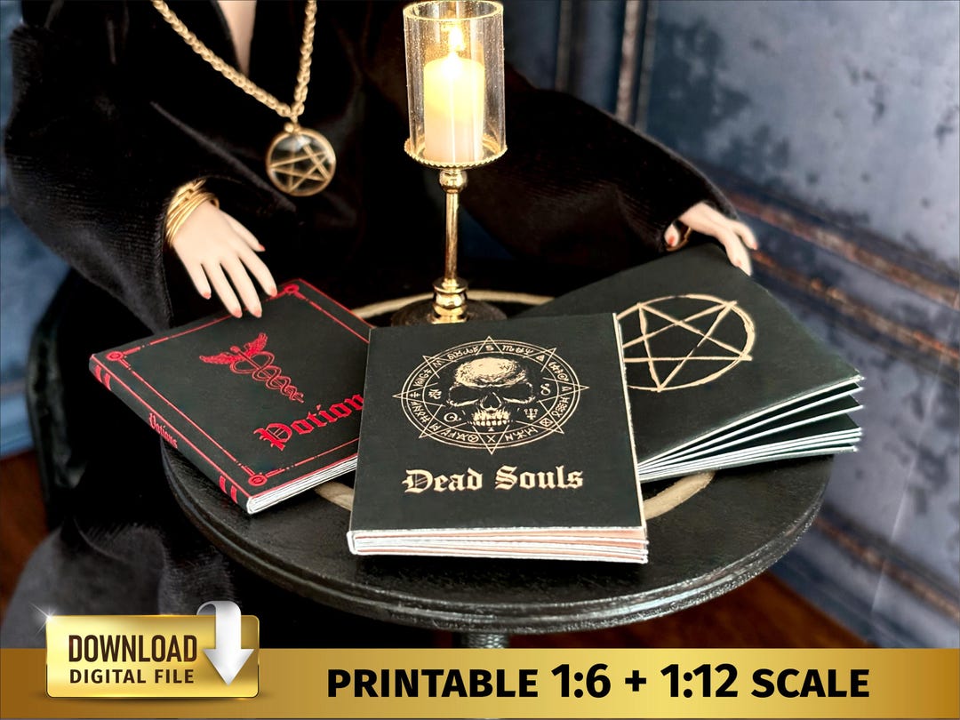 Bundle 1:12 Scale Grimoire Apothecary Book Tiny Witchcraft Occult ...