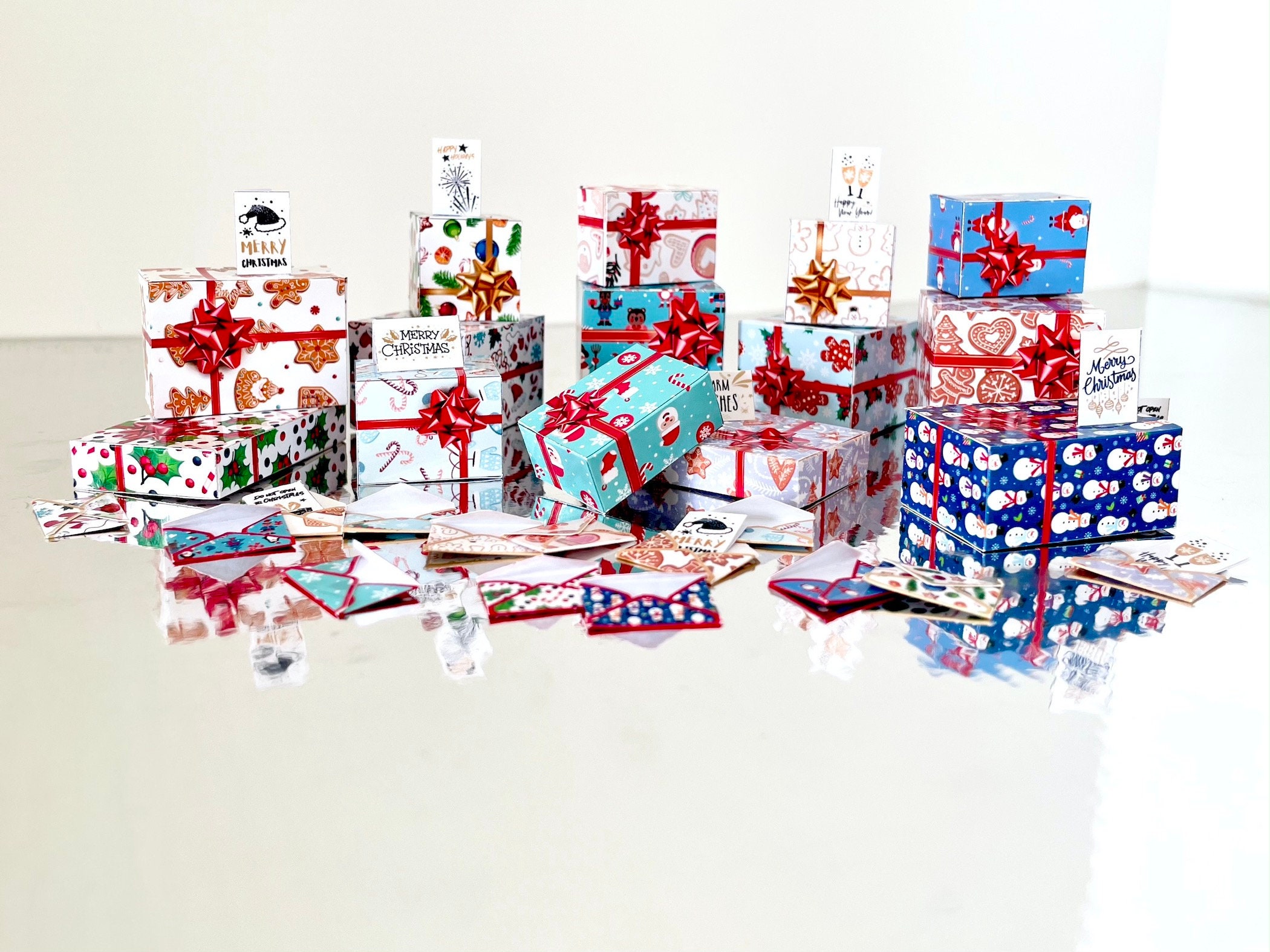 42 Miniature Christmas Gift Boxes Set 1:12 Downloadable | Etsy