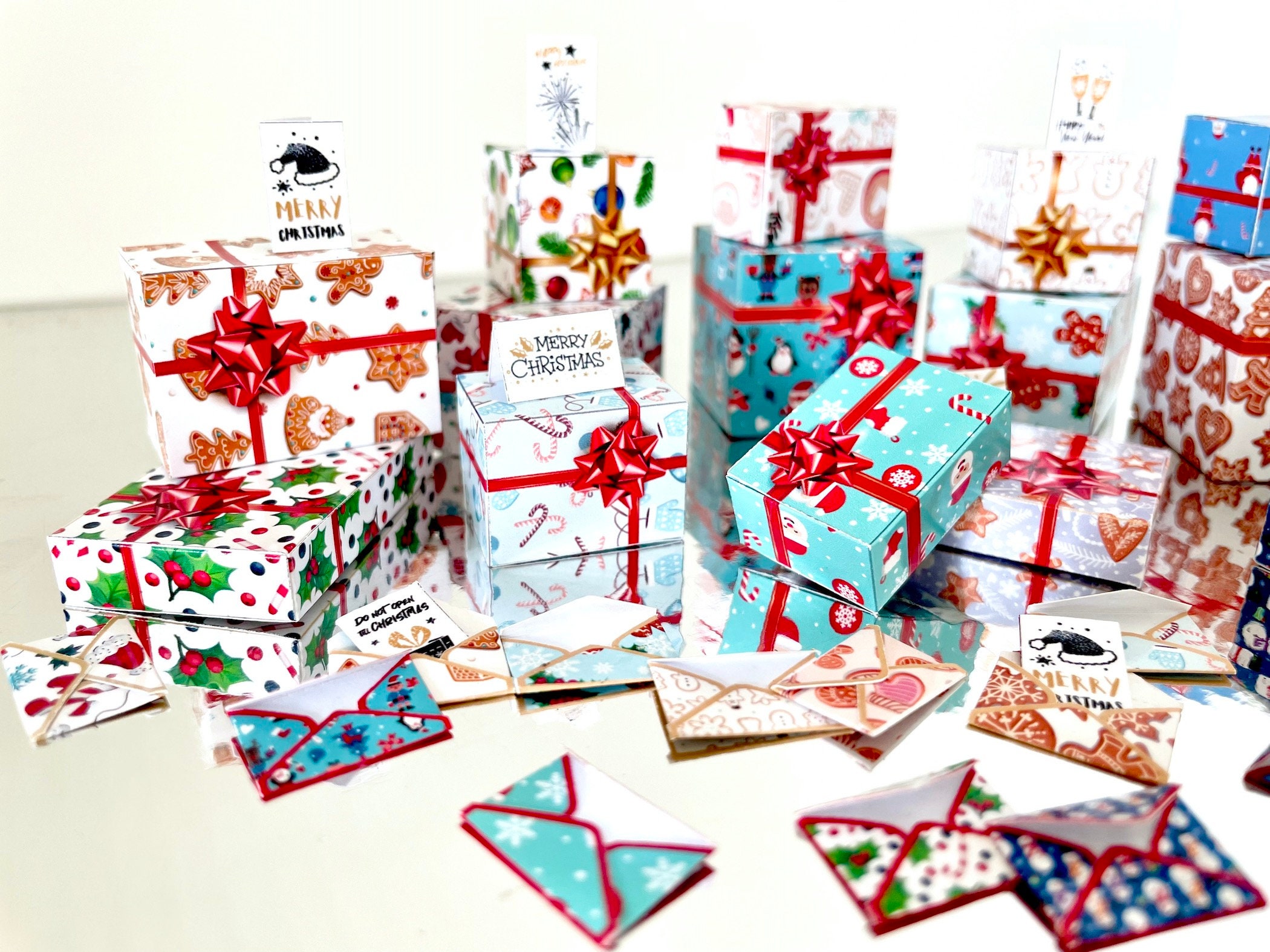 42 Miniature Christmas Gift Boxes Set 1:12 Downloadable | Etsy