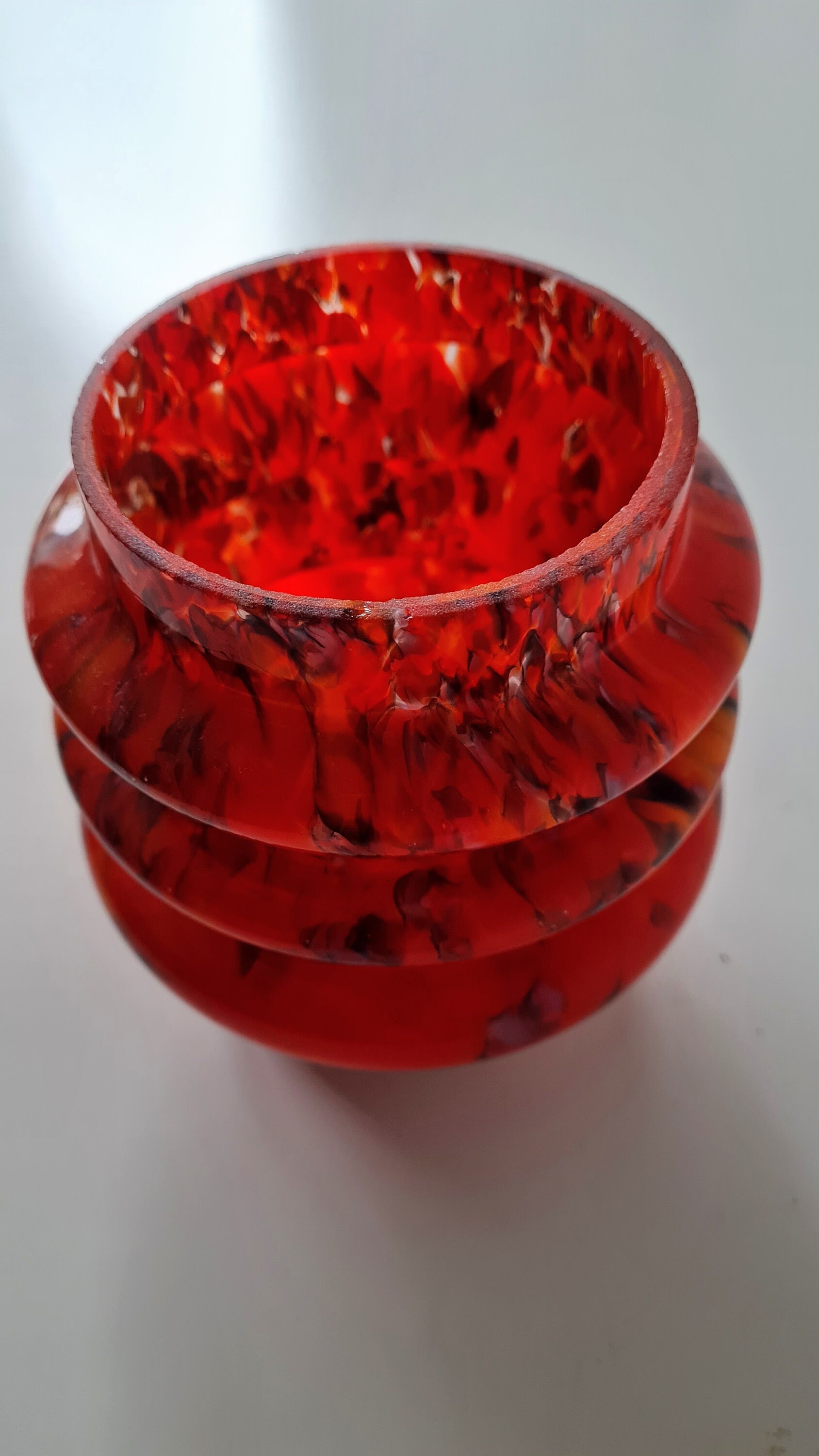 Splatter Glass Art Deco Vase Starbust End of the Day Czech - Etsy