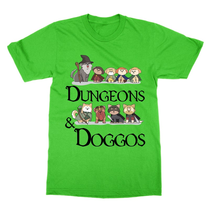 Dungeons and Doggos T-shirt, RPG Dogs, Cute D&D Top - Etsy