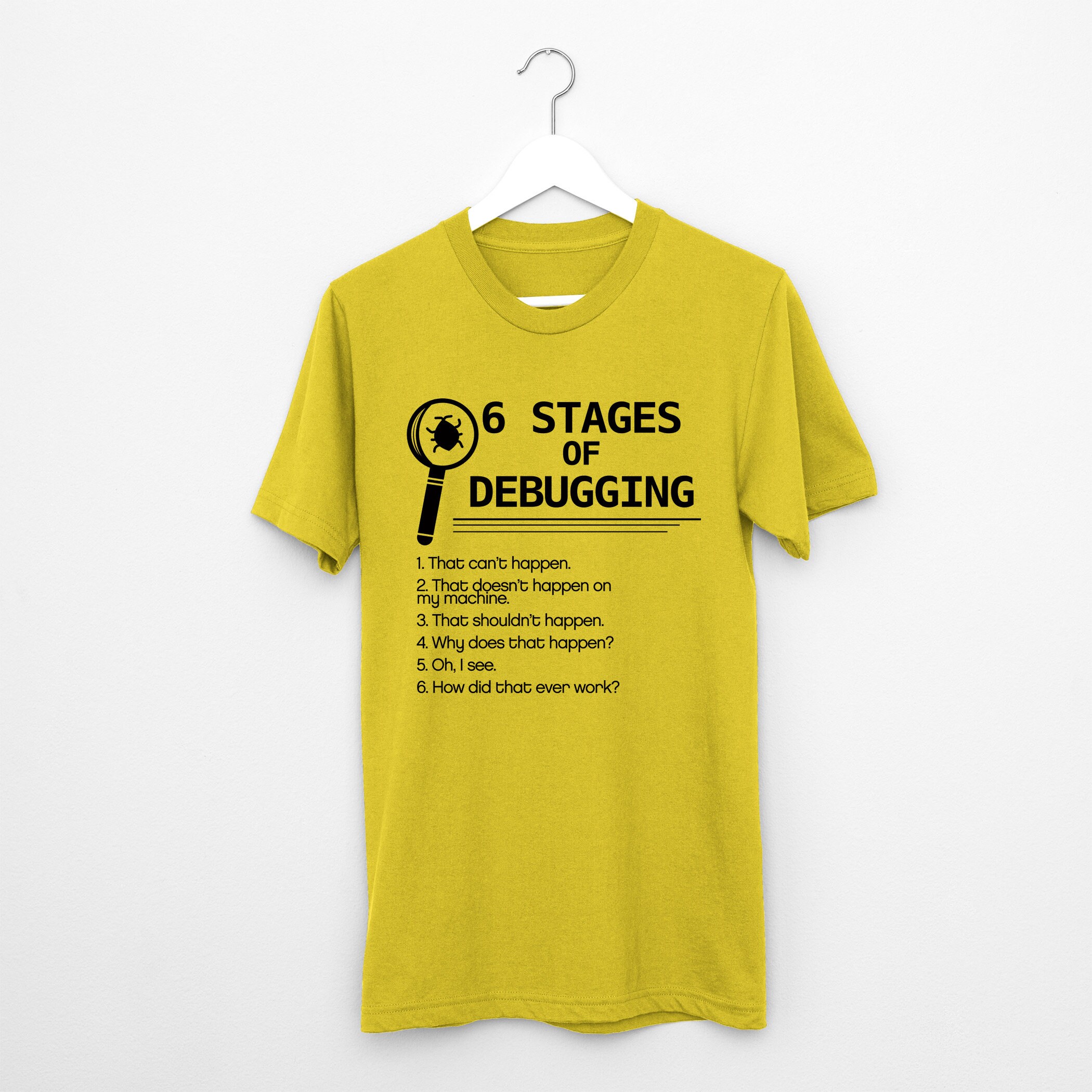 Six Stages of Debugging T Shirt Computer Programming Coding - Etsy UK