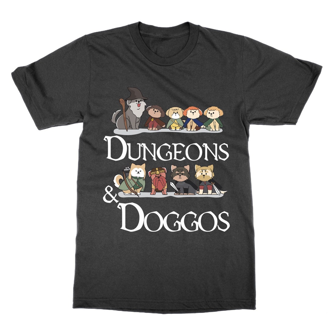 Dungeons & Doggos T Shirt, Dungeons + Dragons Rpg Dm Gm Dogs Cute Top ...
