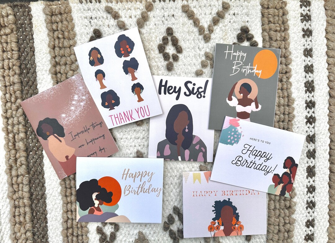 7 Black Girl Magic Greeting Card Set, Cards Envelopes 4.2x5.5 A2 Just ...