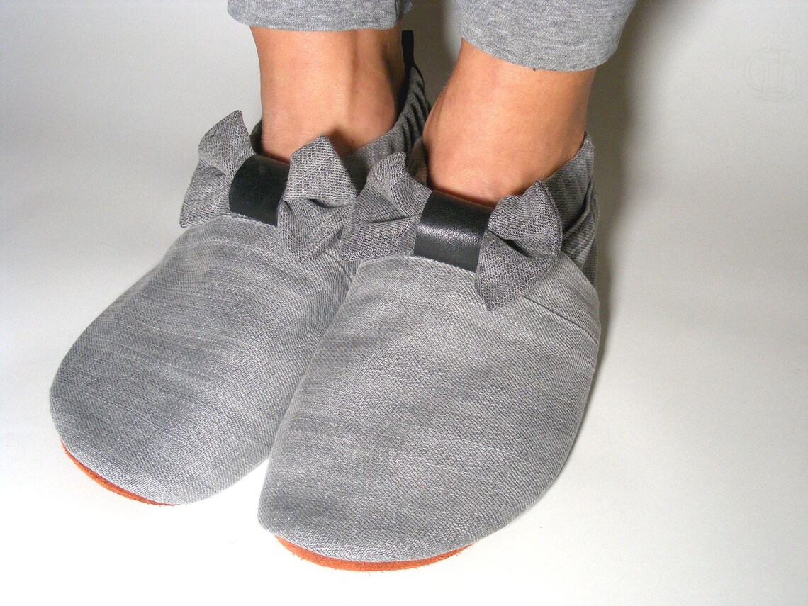 Slippers MOCCA MAYA Denim Grey - Etsy