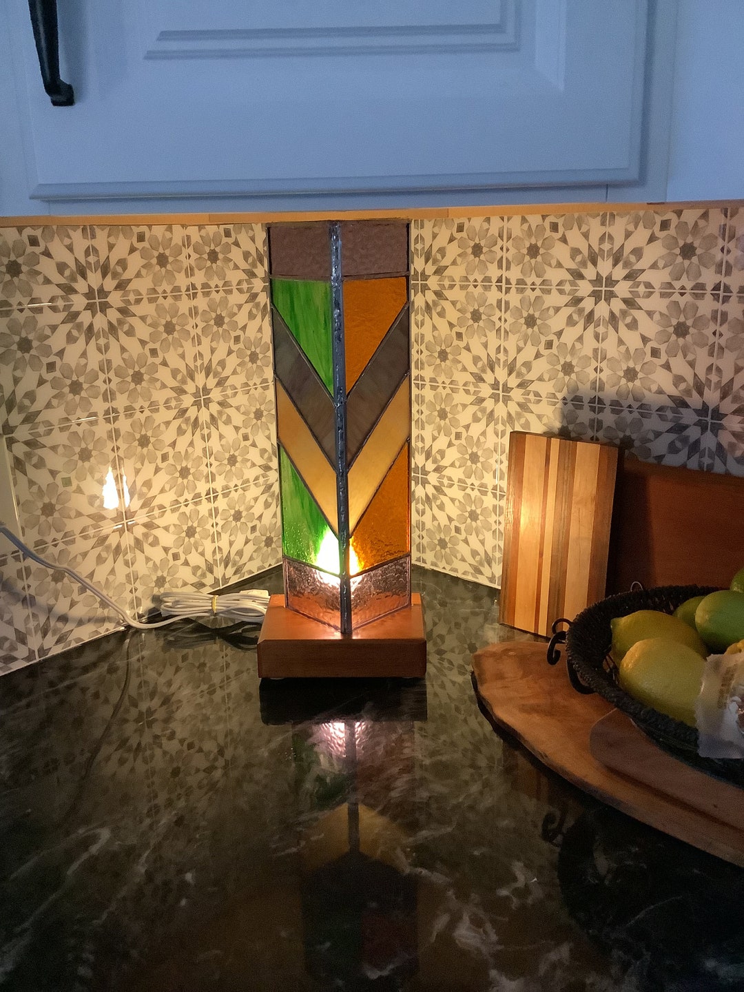 Stained Glass Tower Lamps - Handmade Stained Glass Accent Lighting ...