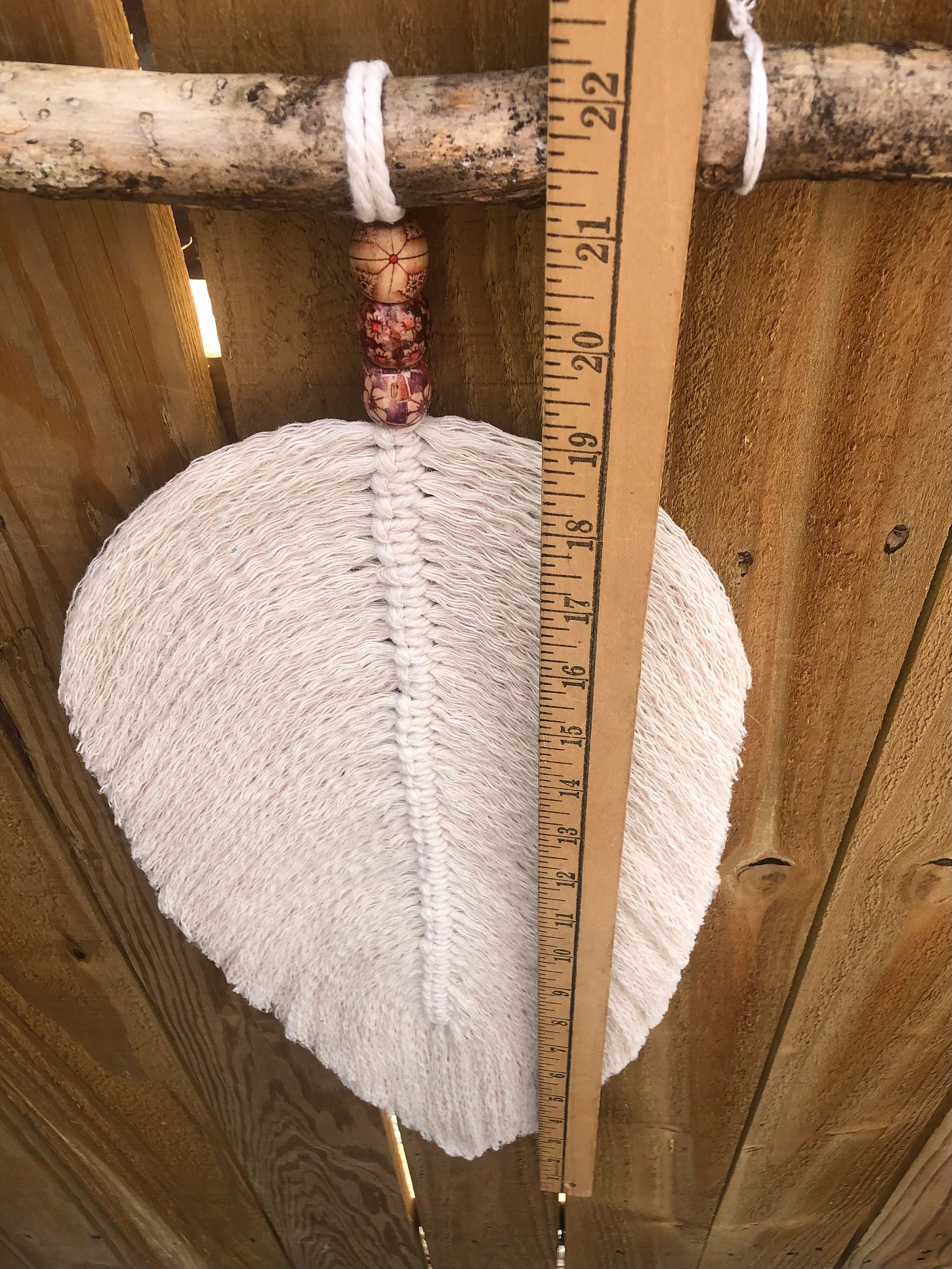 Feather Macrame Handmade Boho Feather Wall Hanging With Branch and Bead ...
