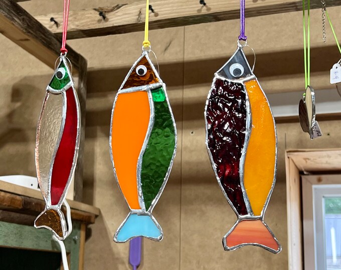 Fish - Handmade Stained Glass Suncatchers Ornament - One-of-a-kind Free ...