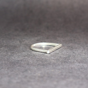 Bar Ring, Dainty Stacking Ring, Sterling Silver Handmade Ring, Women ...