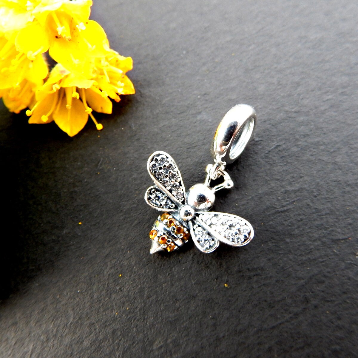Silver & Gold Bee Charm Bangle Unique Gift for Her Bee Lover - Etsy