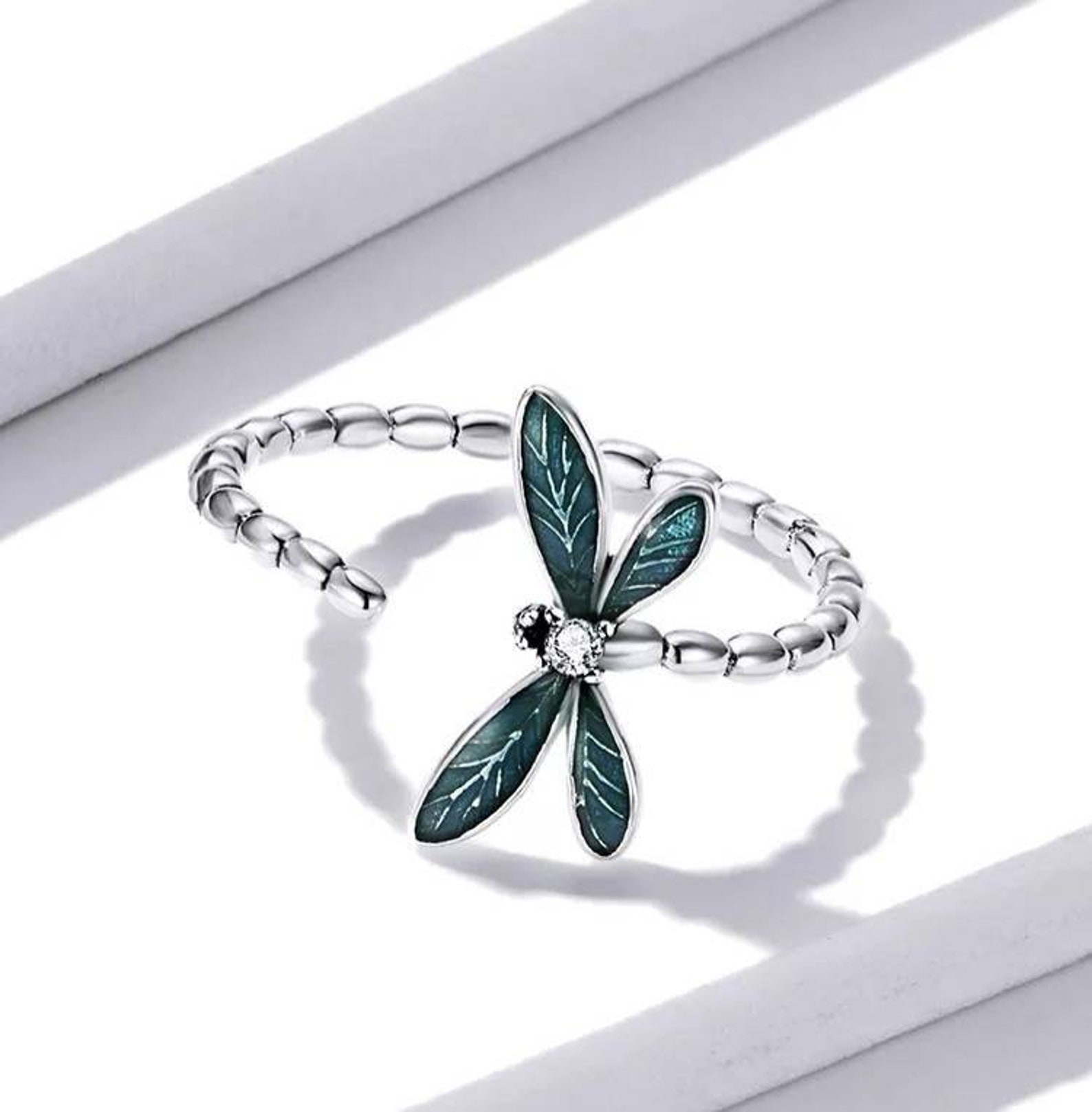925 Silver Dragonfly Ring Statement Ring Dragonfly - Etsy