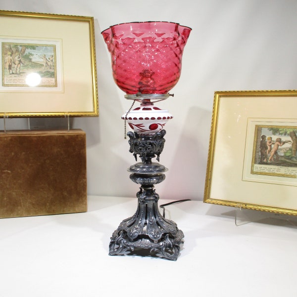 Cranberry Glass Lamp - Etsy