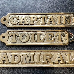 Nautical Brass Solid Signs Brass Plaques Home Boat Decoration Captain ...