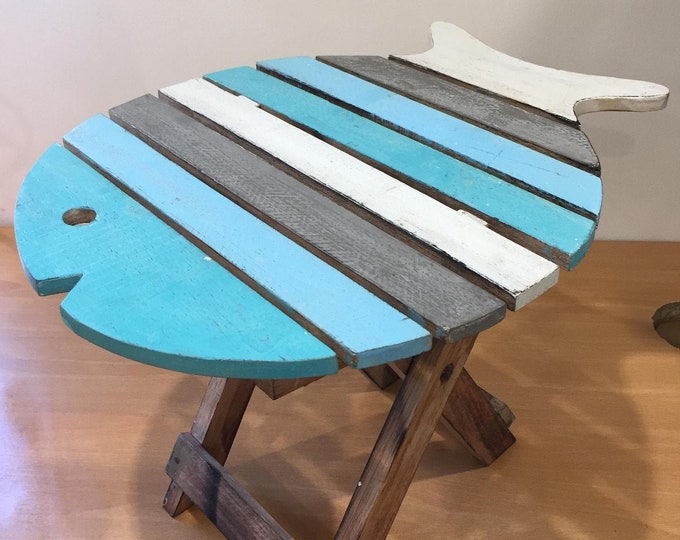 Small Wooden Fish Table Nautical Seaside Folding Portable Table - Etsy UK