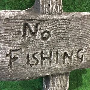 No Fishing Concrete Garden Sign Pond Decoration Pond Feature Lawn ...