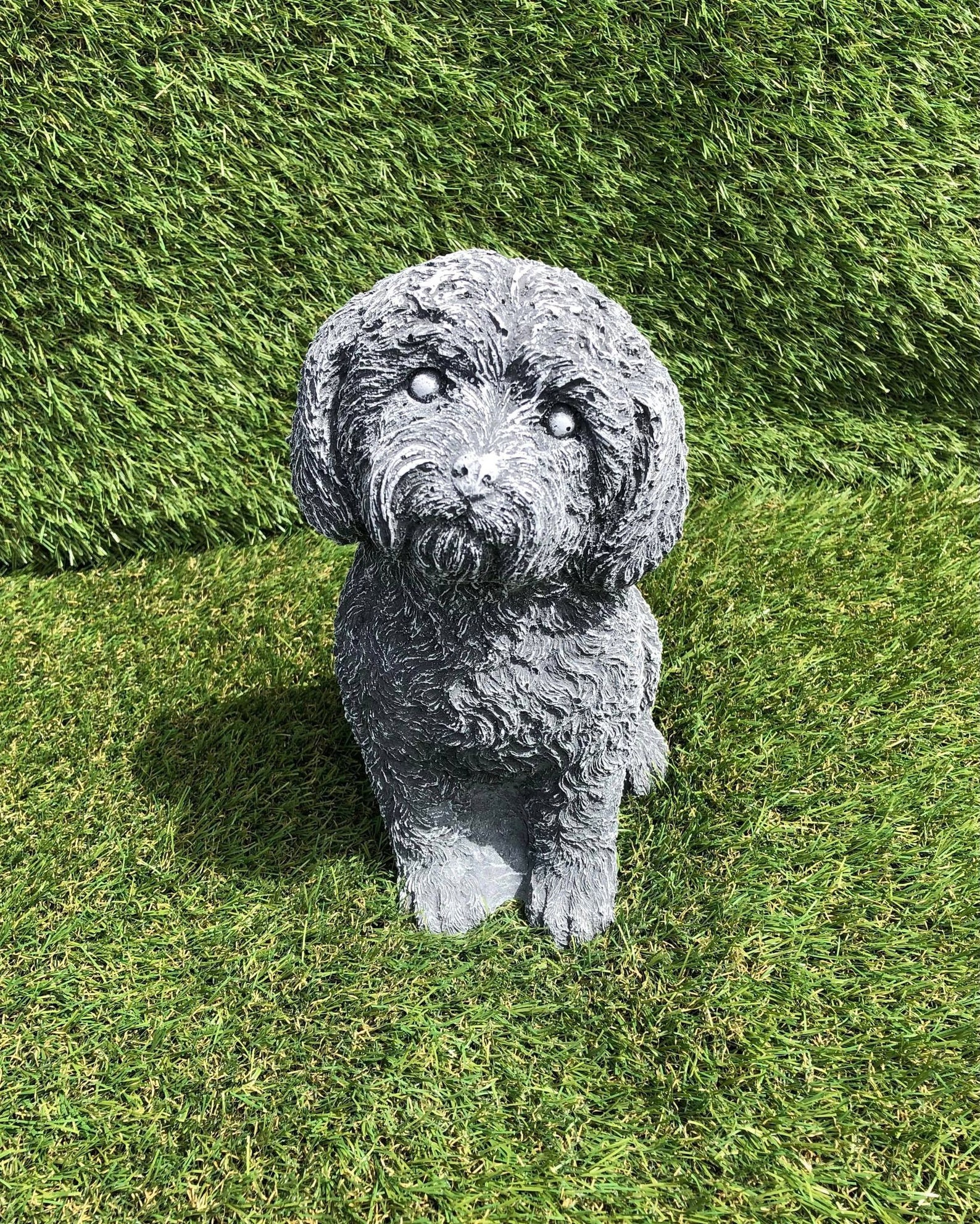 Concrete Sitting Cockapoo Sculpture Lawn Ornament Frost - Etsy UK
