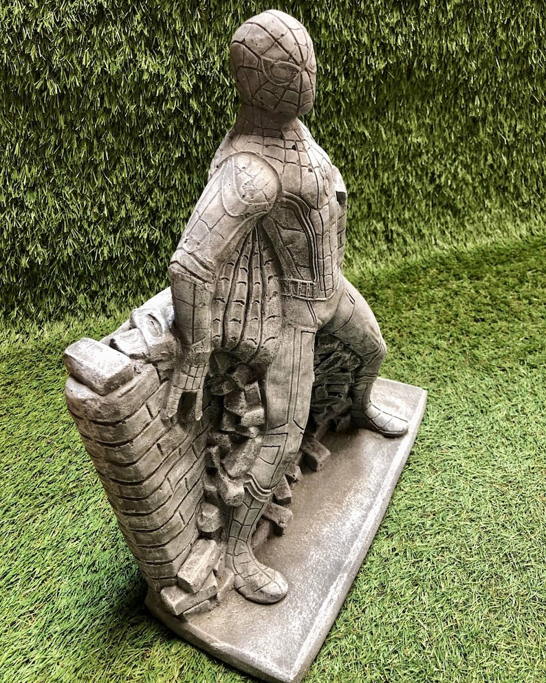 Spiderman Figure Concrete Garden Sculpture Lawn Ornament Frost ...