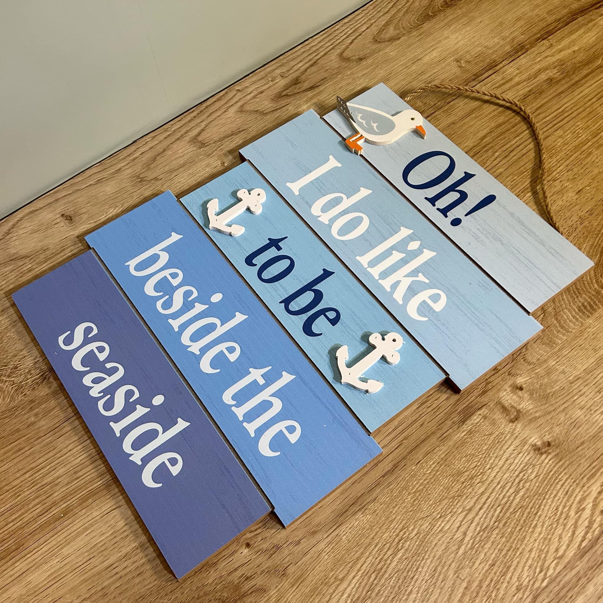 Wooden Seaside Sign With Rope Indoor Home Summer Beach Nautical Décor ...