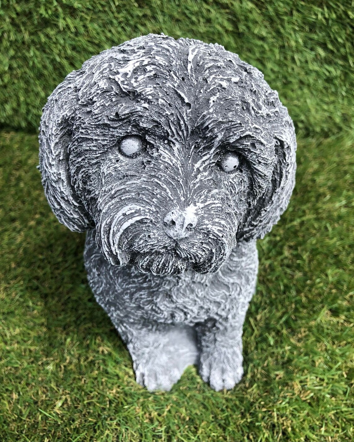 Concrete Sitting Cockapoo Sculpture Lawn Ornament Frost - Etsy UK