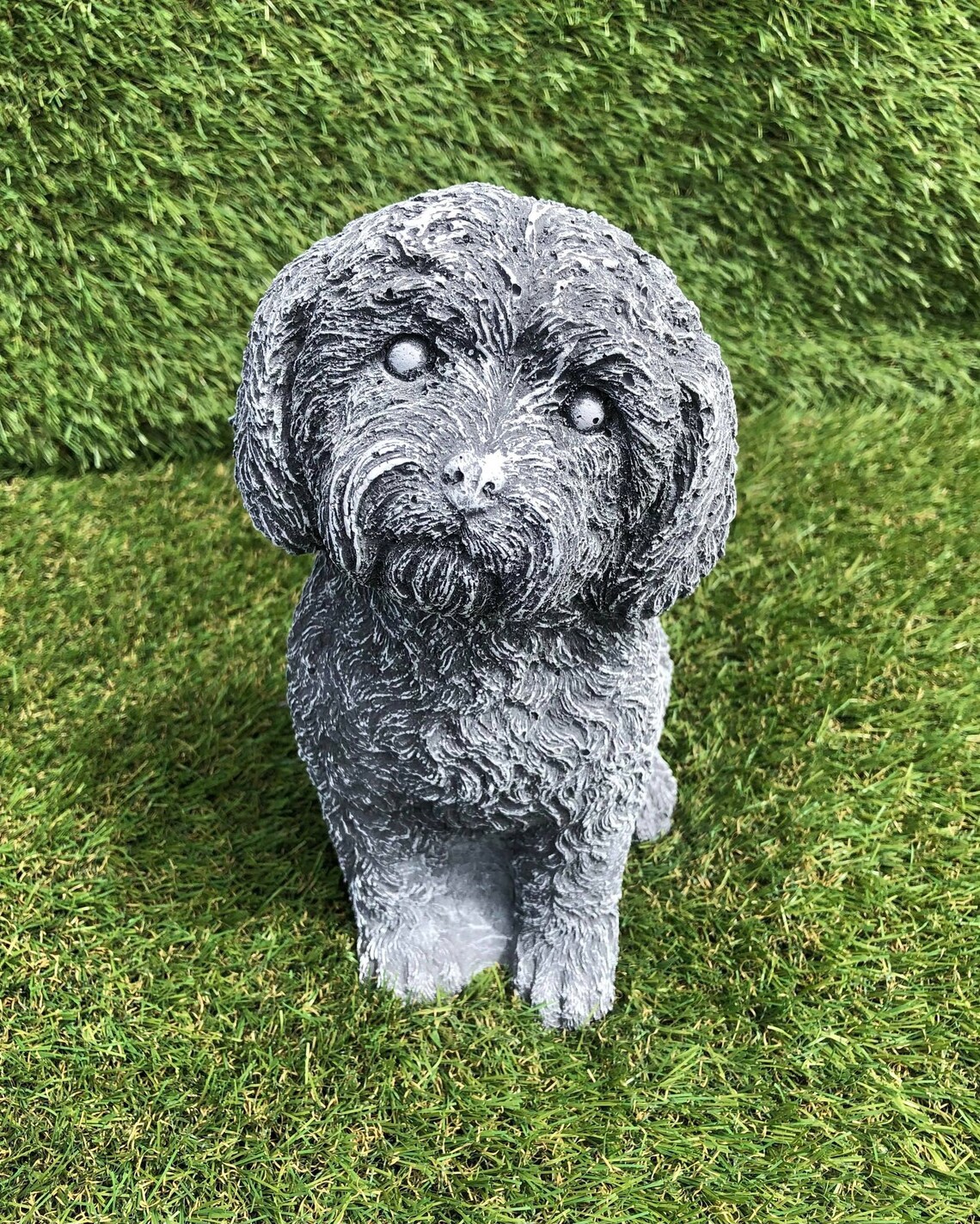 Concrete Sitting Cockapoo Sculpture Lawn Ornament Frost - Etsy UK