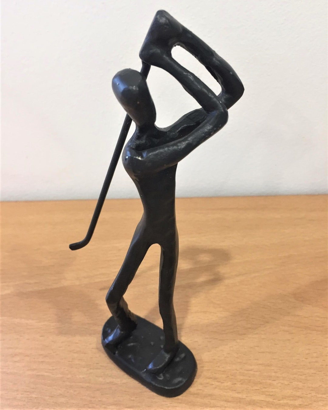 Metal Golfer Sculpture Ornament High Quality Desk Figure Indoor Home ...