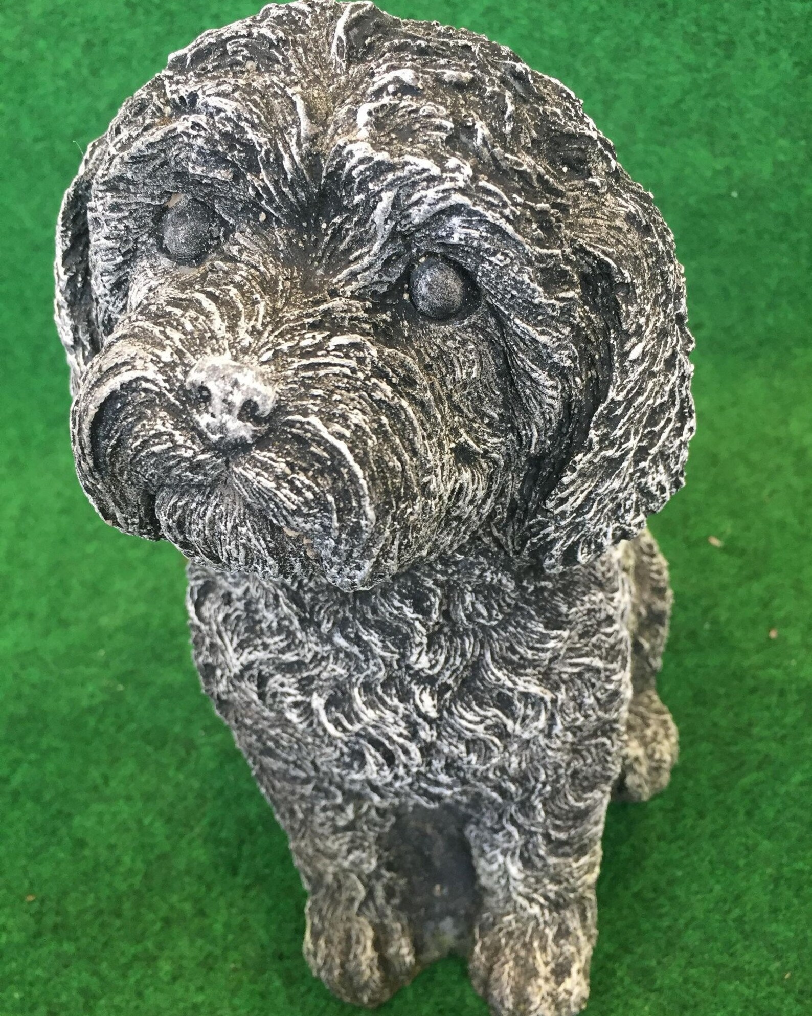 Concrete Sitting Cockapoo Sculpture Lawn Ornament Frost | Etsy UK
