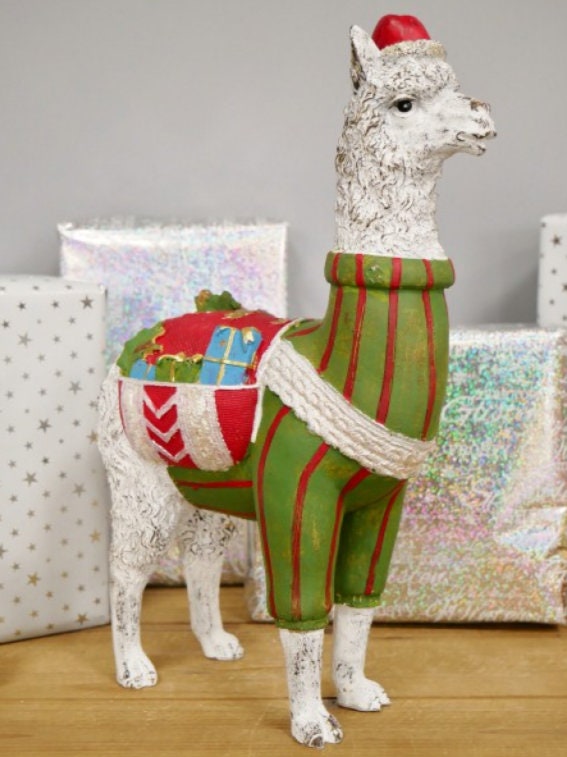Large Christmas Llama Festive Home Decoration Seasonal Animal | Etsy UK