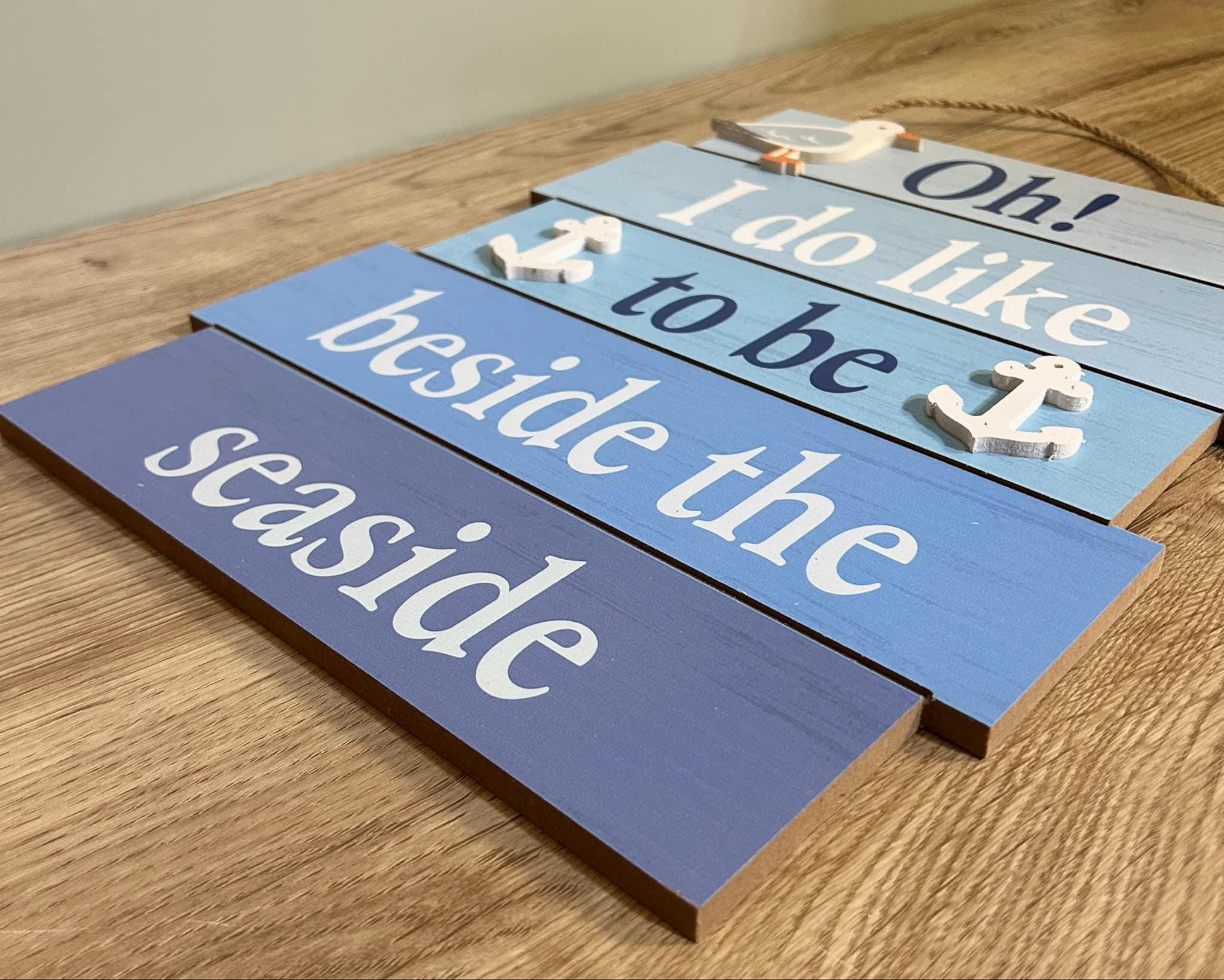 Wooden Seaside Sign With Rope Indoor Home Summer Beach Nautical Décor ...