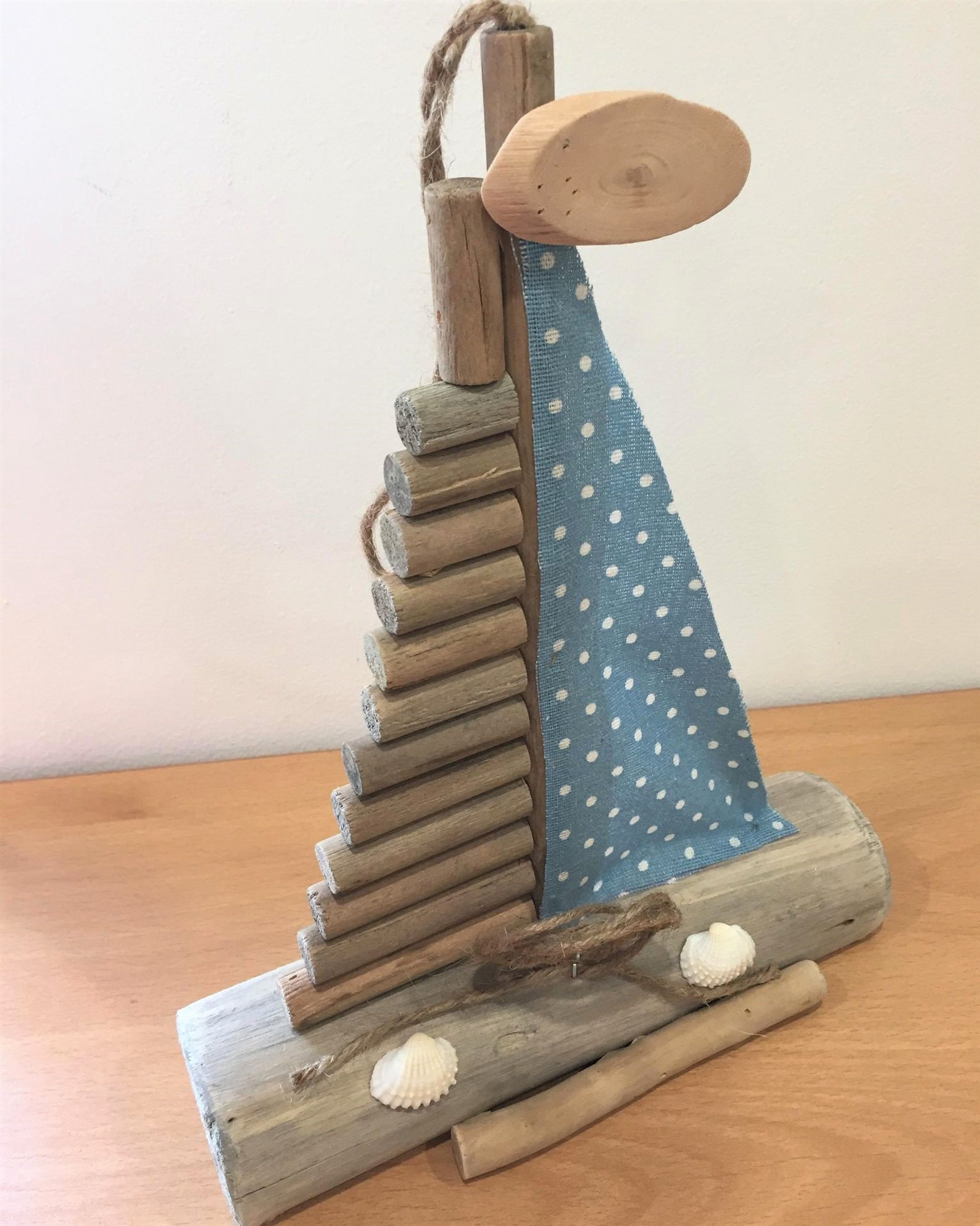 Wooden Hanging Driftwood Boat Sculpture Nautical Home Seaside - Etsy