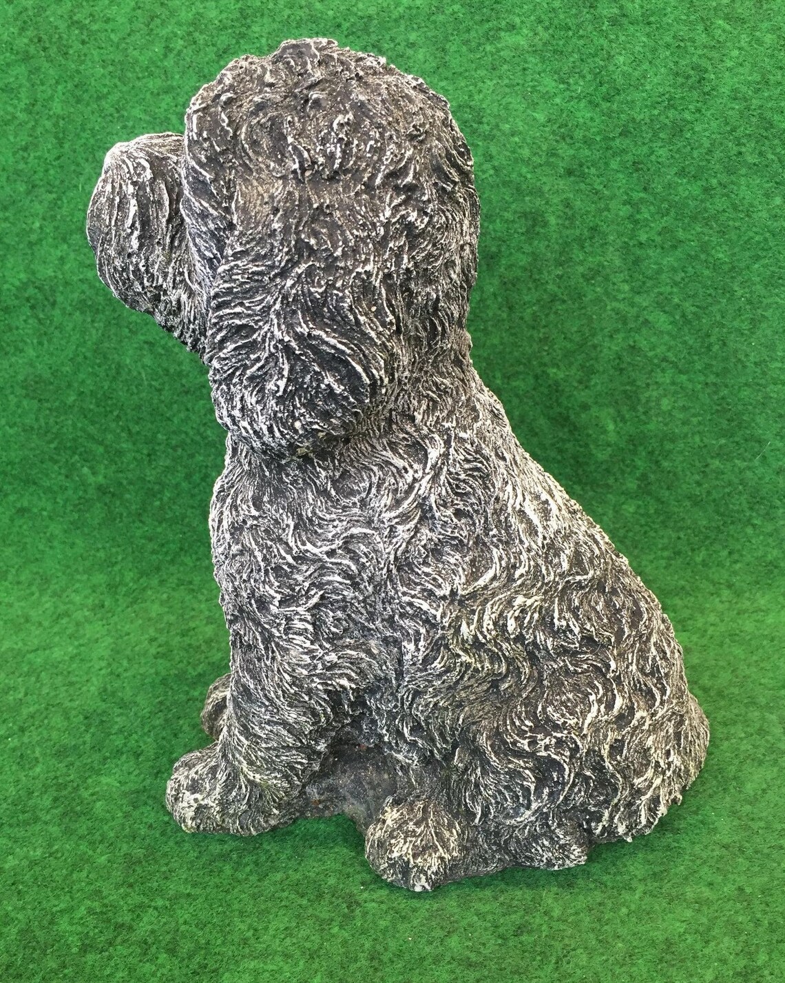 Concrete Sitting Cockapoo Sculpture Lawn Ornament Frost | Etsy UK