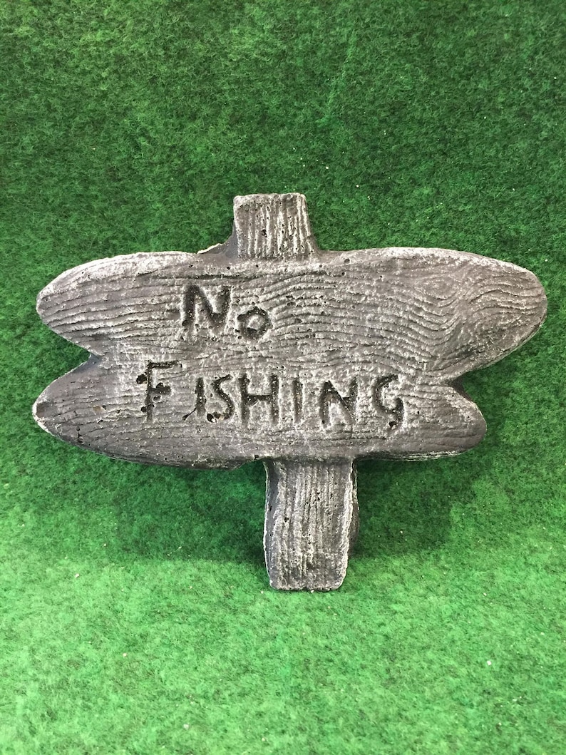 No Fishing Concrete Garden Sign Pond Decoration Pond Feature - Etsy