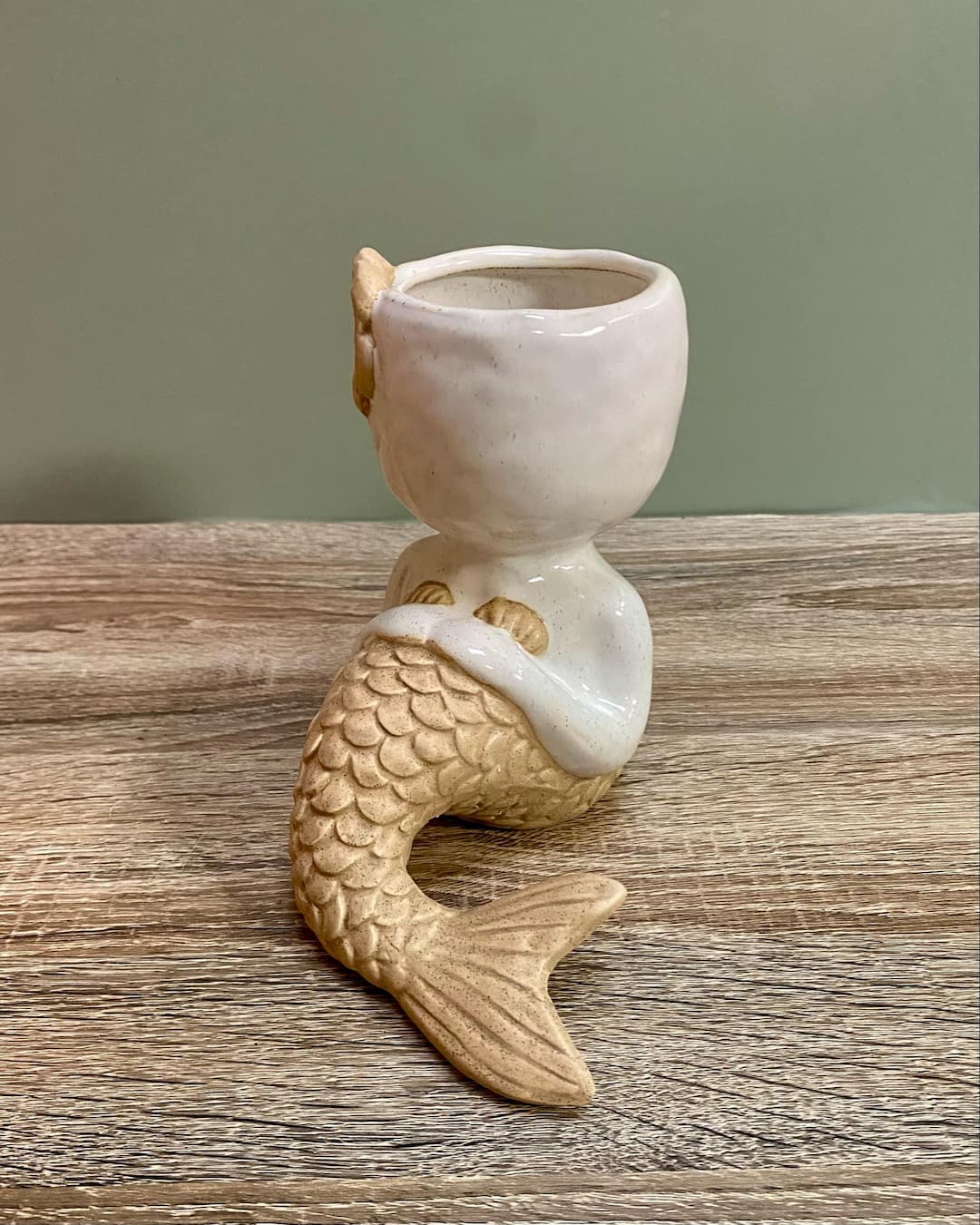 Ceramic Sitting Mermaid Plant Pot / Seaside Beach Décor Planter Indoor ...