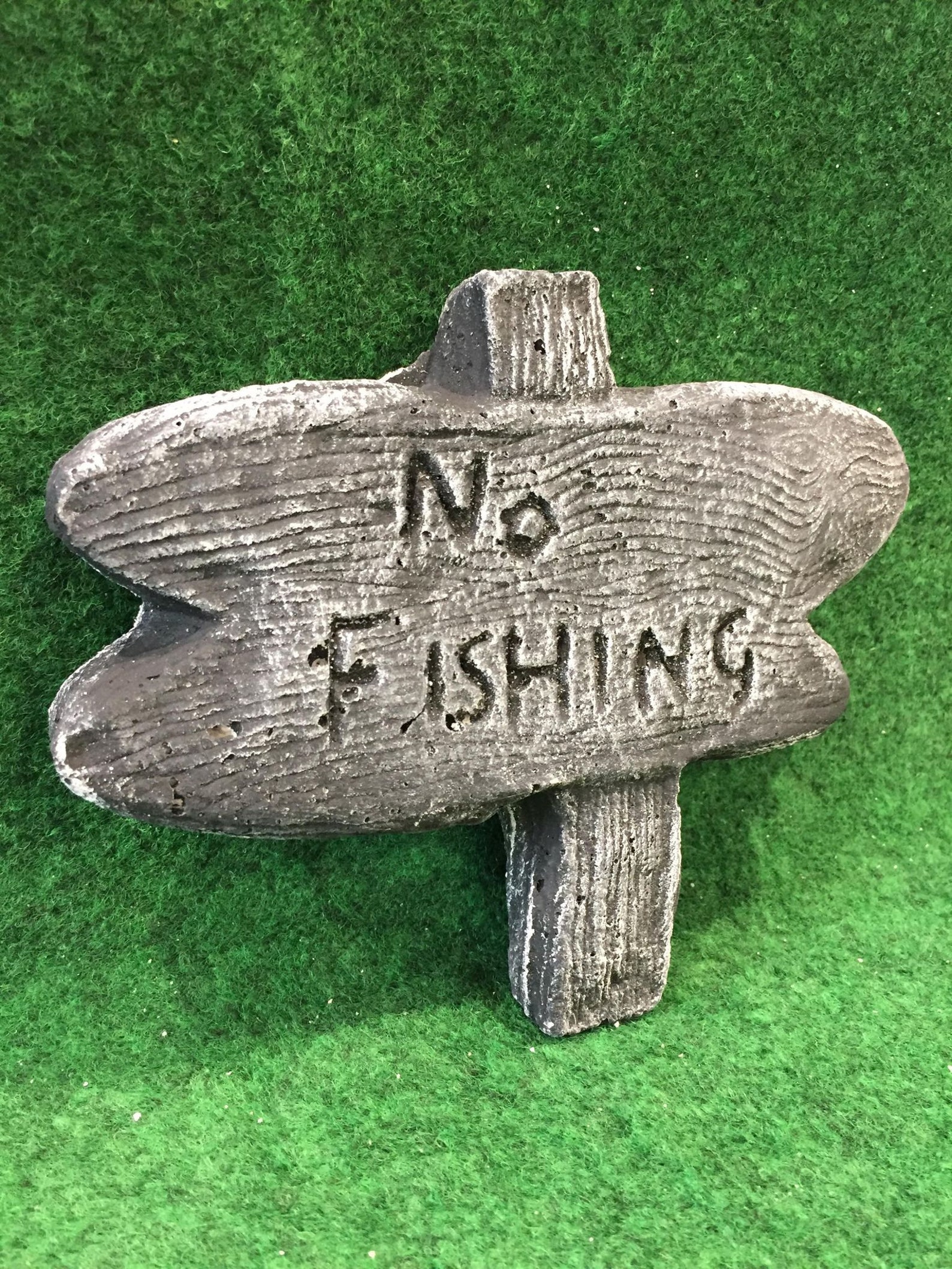 No Fishing Concrete Garden Sign Pond Decoration Pond Feature Lawn ...