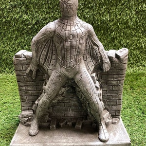 Spiderman Figure Concrete Garden Sculpture Lawn Ornament Frost ...
