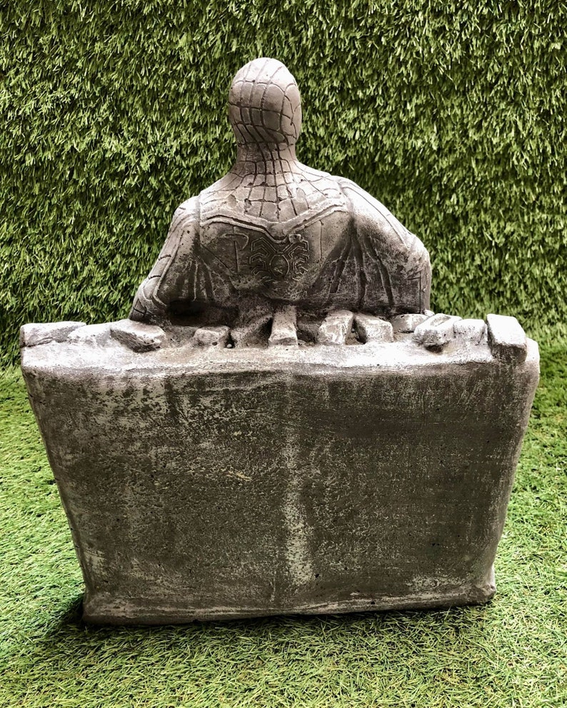 Spiderman Figure Concrete Garden Sculpture Lawn Ornament Frost ...