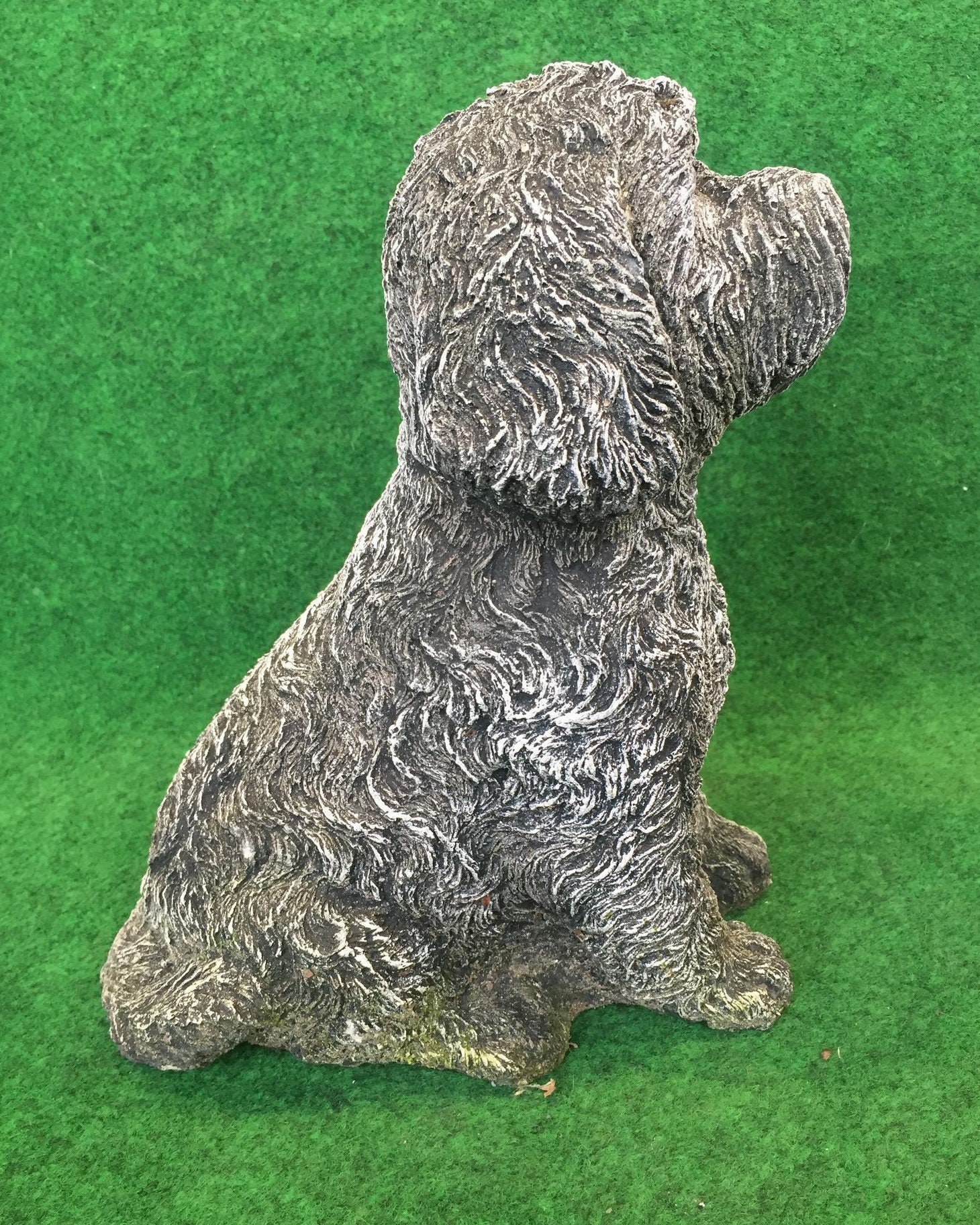 Concrete Sitting Cockapoo Sculpture Lawn Ornament Frost | Etsy UK