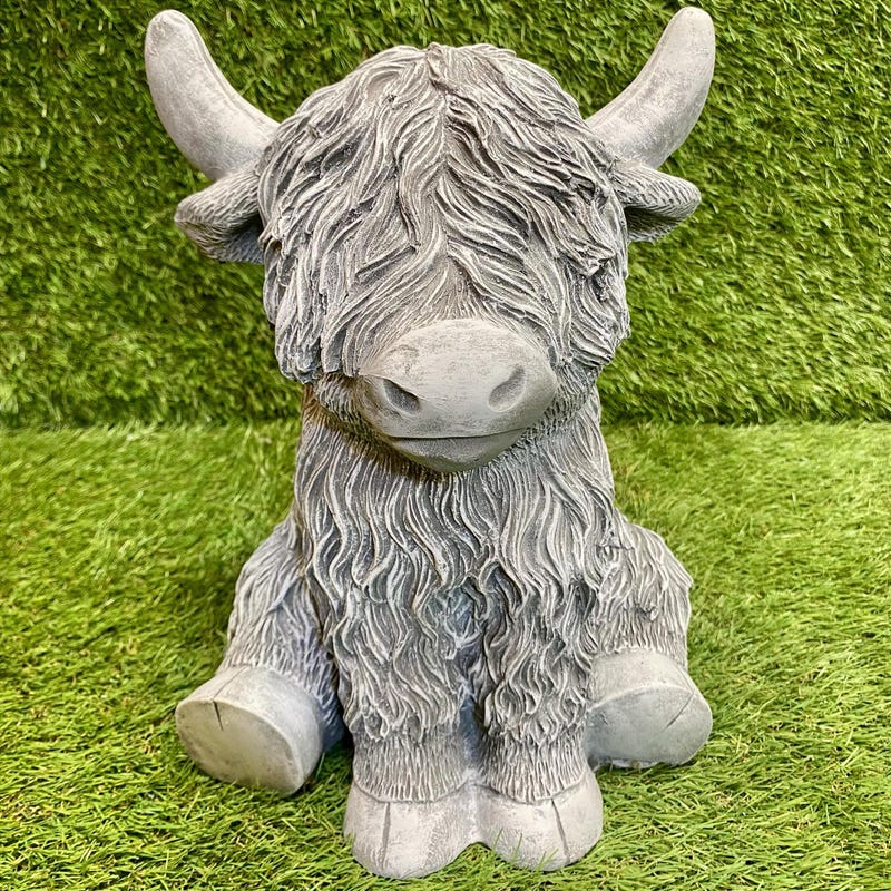 Highland Cow Garden Sculptures - Etsy UK