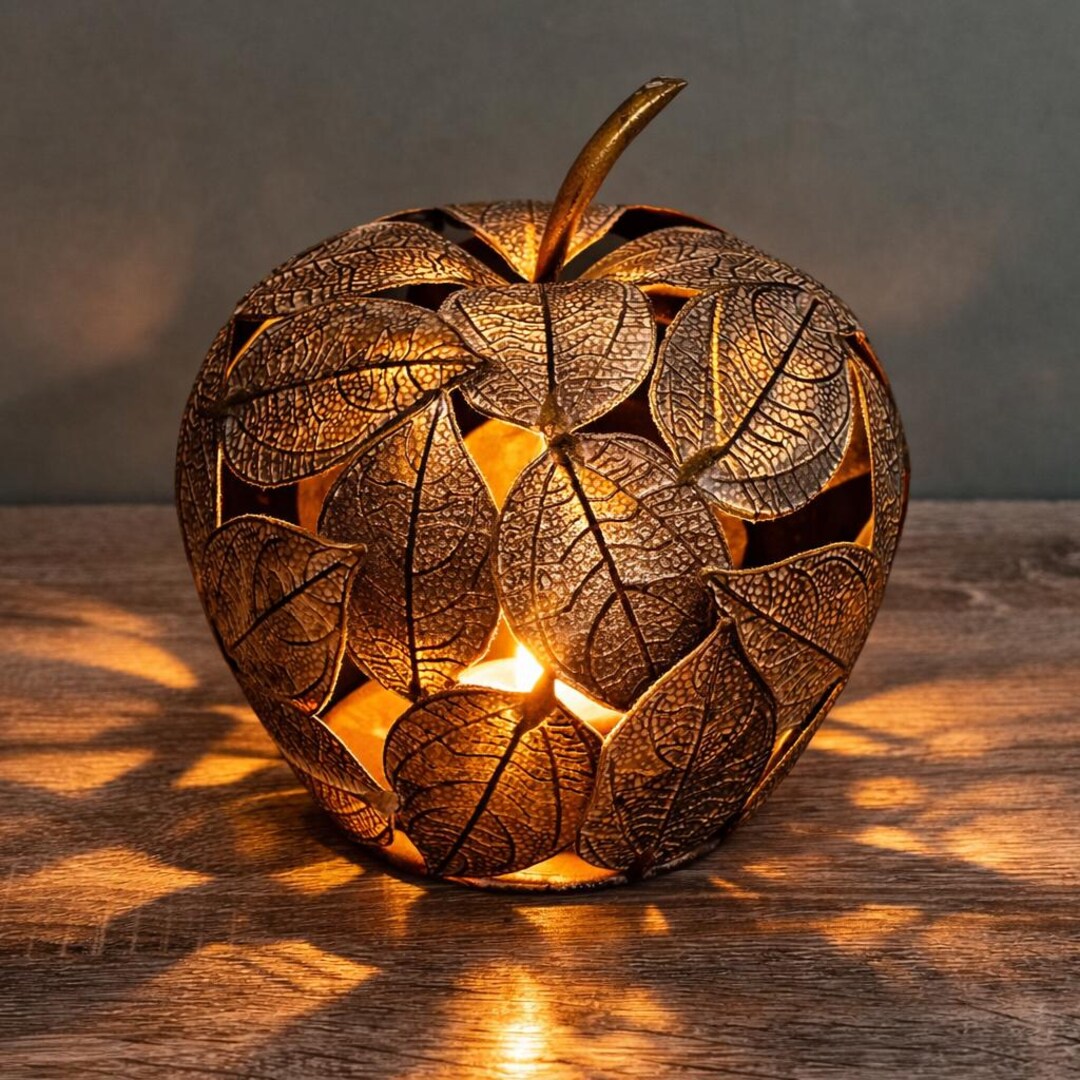 Metal Apple Candle Holder Large Tea Light Lantern Unique Home ...