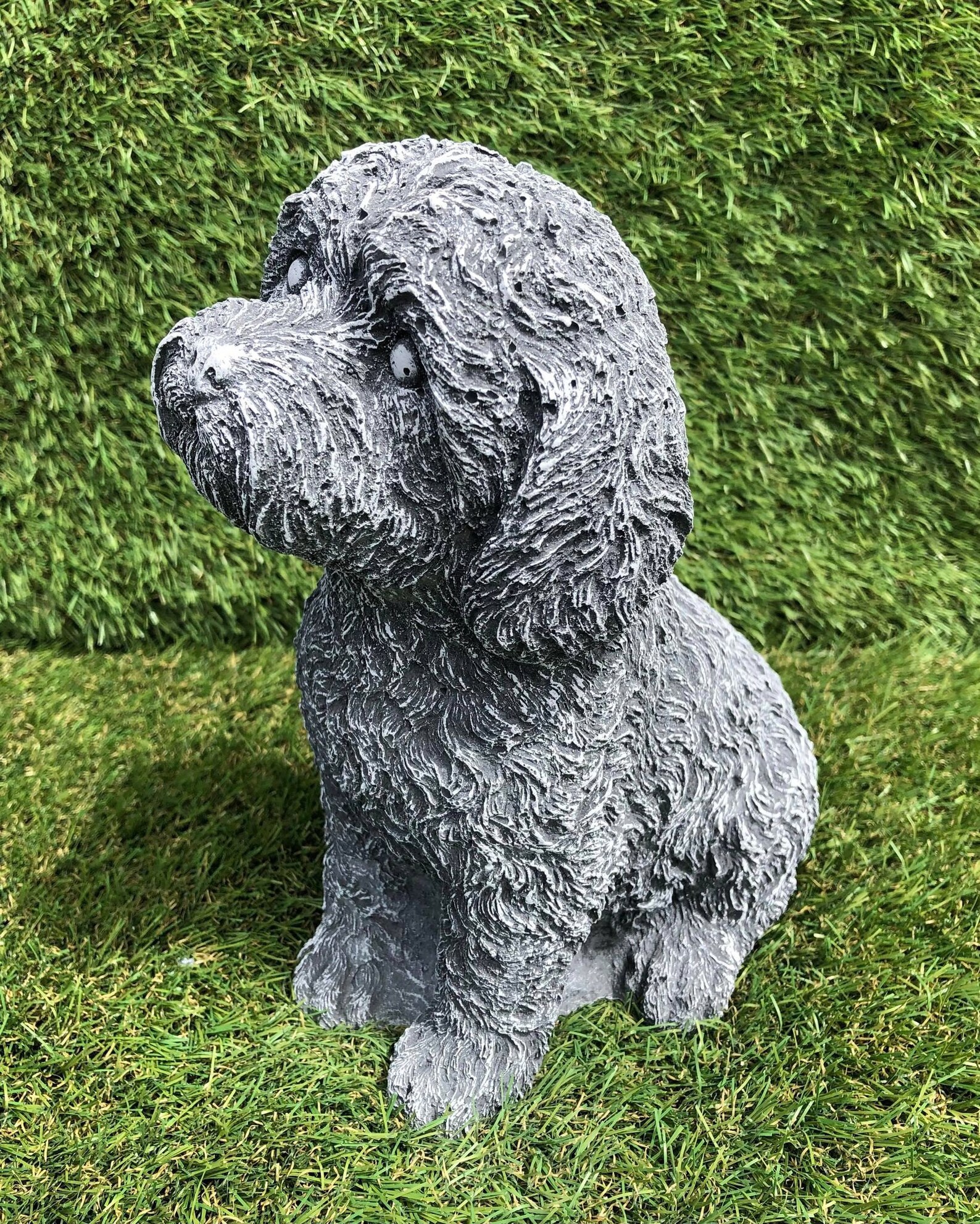 Concrete Sitting Cockapoo Sculpture Lawn Ornament Frost - Etsy UK