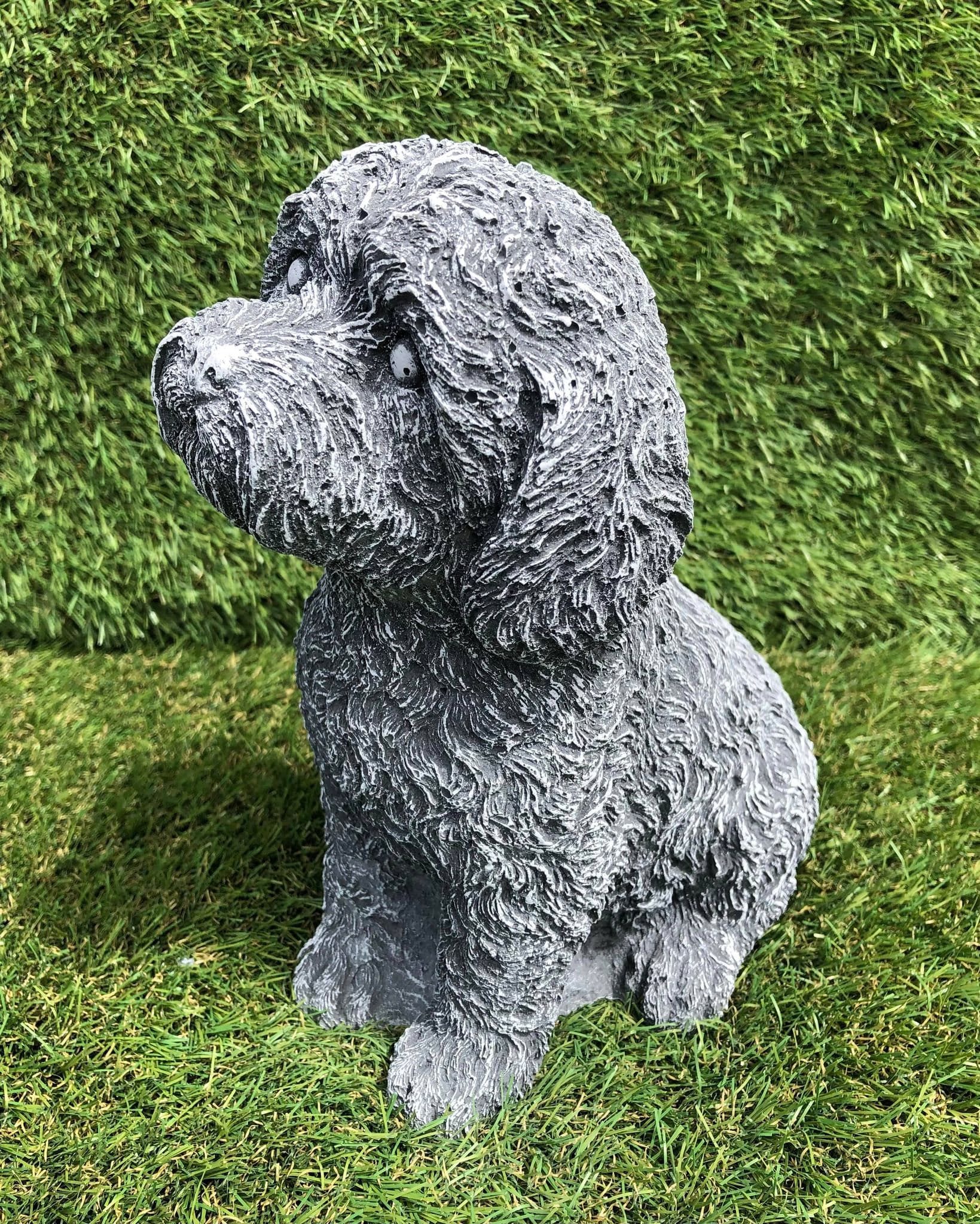Concrete Sitting Cockapoo Sculpture Lawn Ornament Frost Protected - Etsy UK